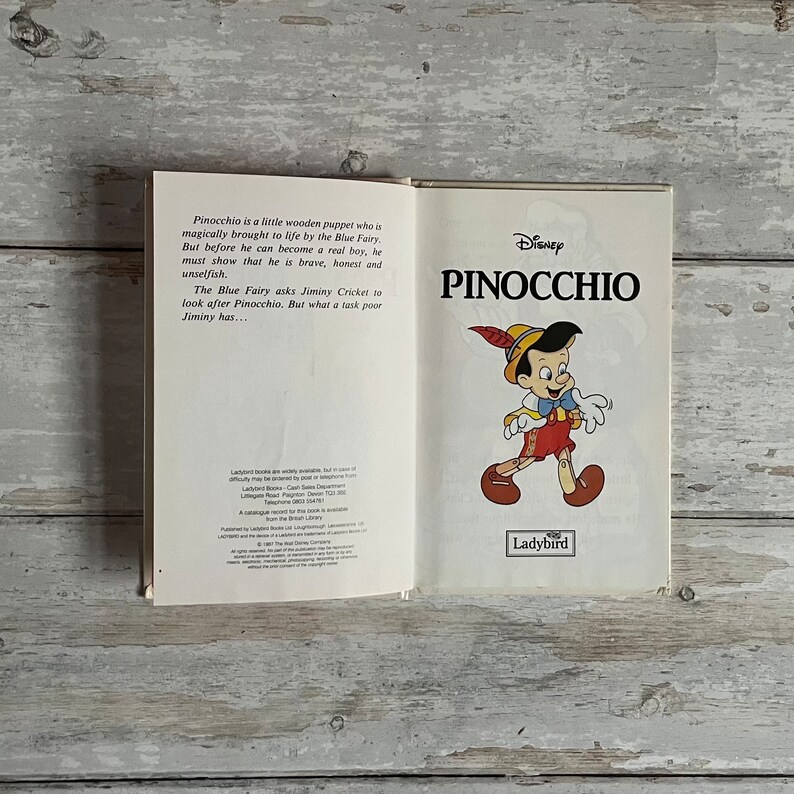 Vintage Ladybird Books. Pinocchio. Walt Disney. 1987 - Etsy