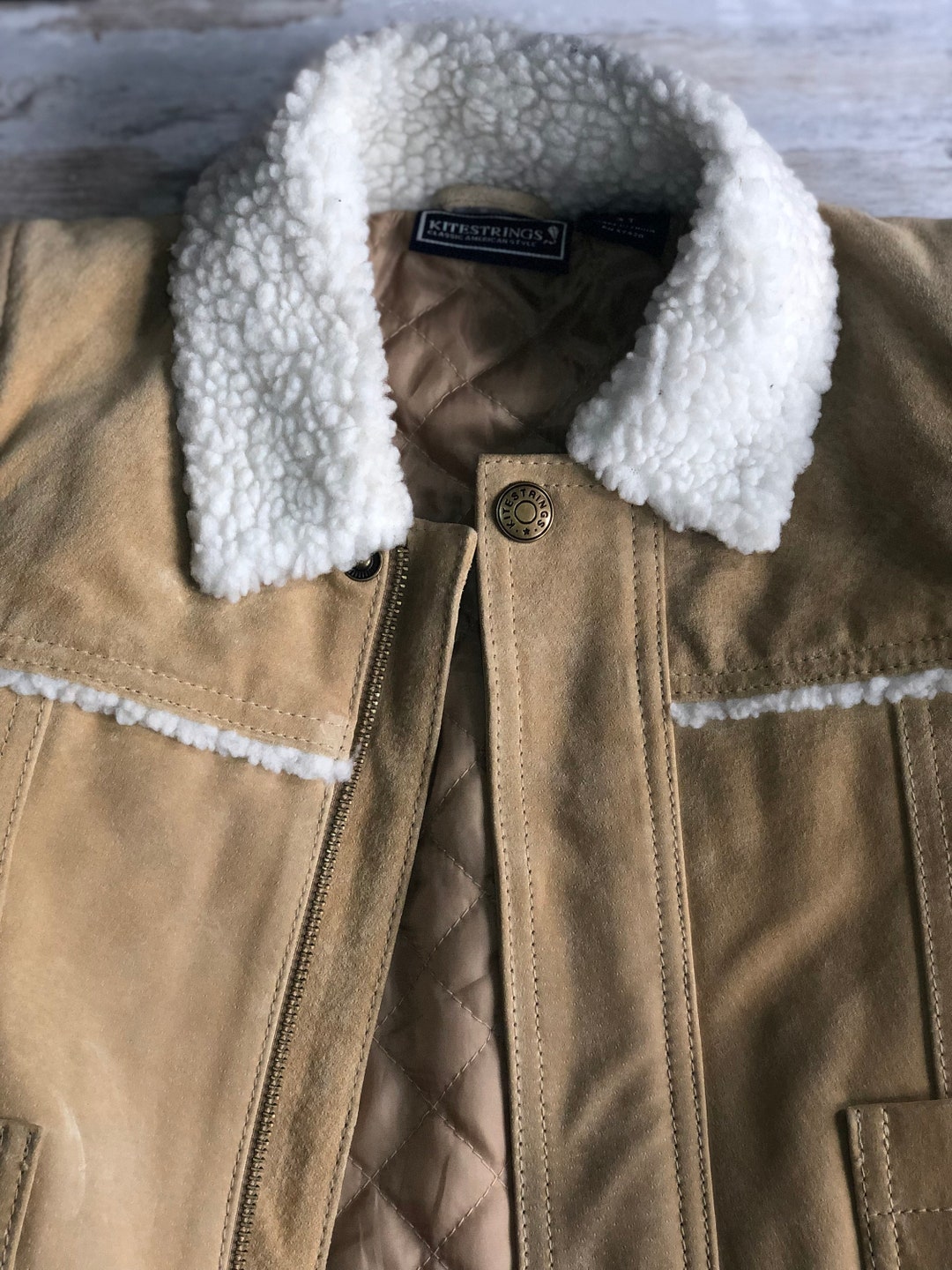 Vintage Kitestrings Childrens Sheepskin Leather Jacket Size 3T Age 3 ...