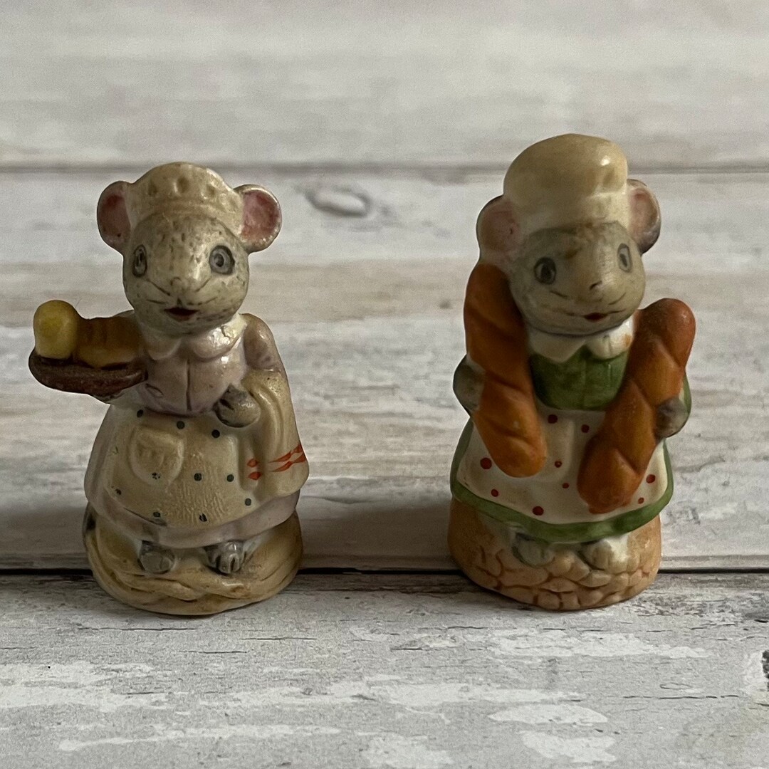Russ Lil' Mouse Town Figurine Characters Baker and Waitress - Etsy