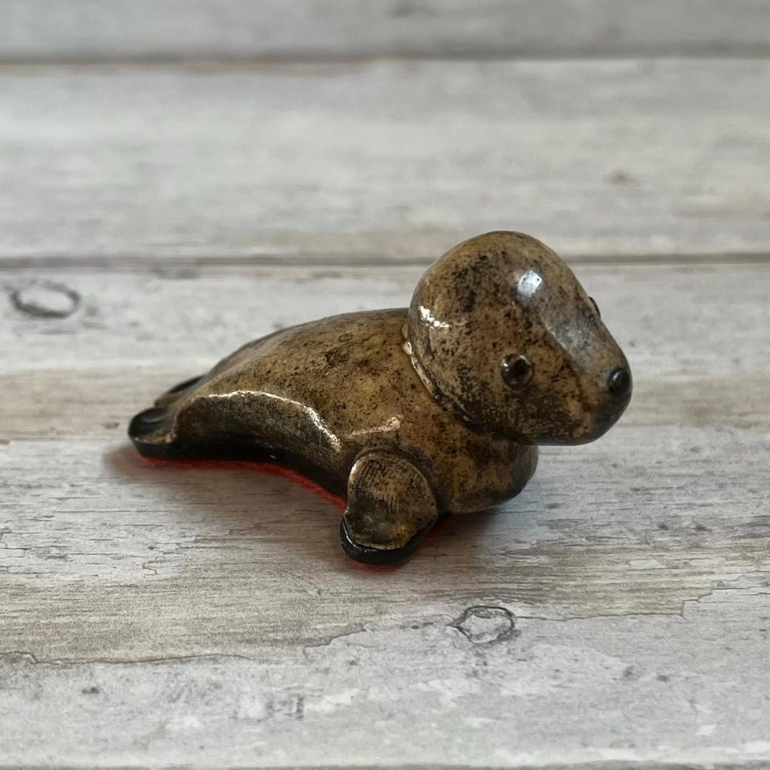 Vintage Pottery Stoneware Seal Pup Figurine - Etsy