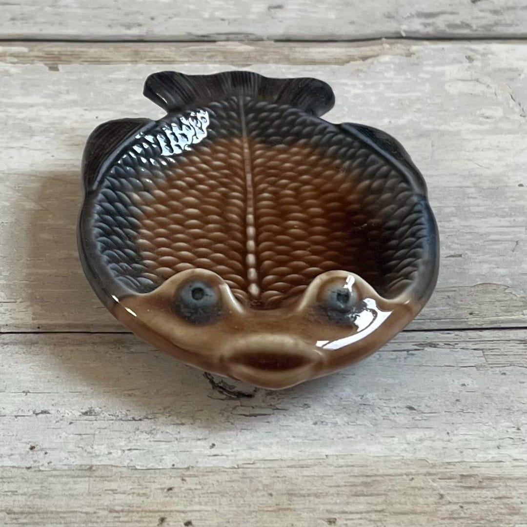 Wade England Porcelain Flat Fish Face Pin Dish/trinket Dish - Etsy