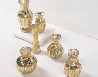 Gold Mercury Glass Vases - Etsy