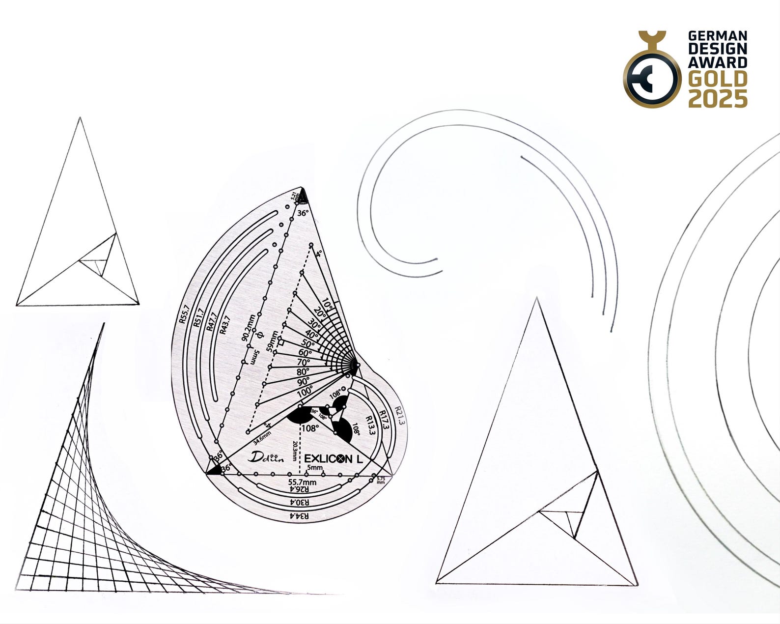 Exlicon L- Precision Golden Ratio Tools for Art and Geometry Suit in ...
