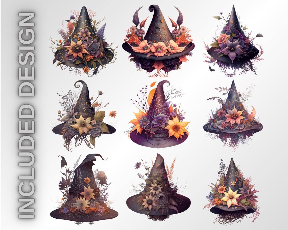 Witch Hat Clipart Witches Hat PNG Transparent Png Floral - Etsy