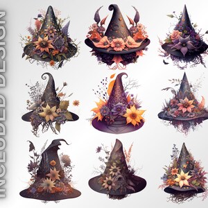 Witch Hat Clipart, Witches Hat PNG, Transparent Png, Floral Hats Clip ...