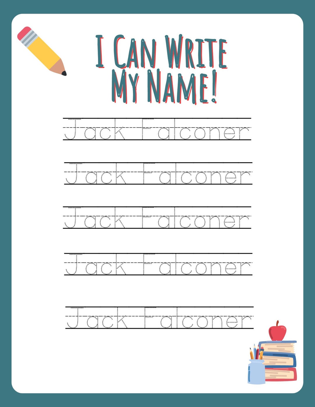 I Can Write My Name Editable Worksheet - Etsy