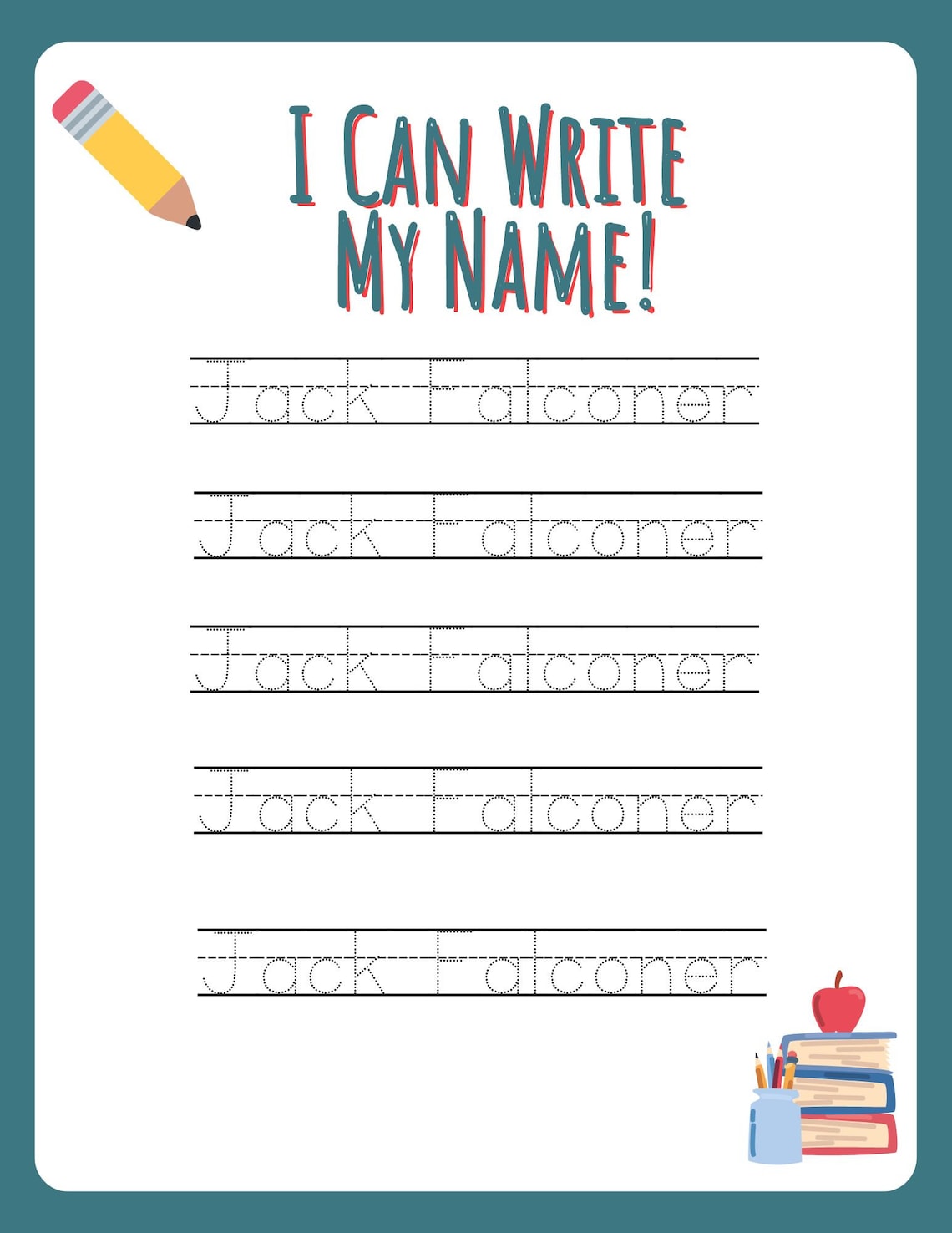 I Can Write My Name Editable Worksheet - Etsy