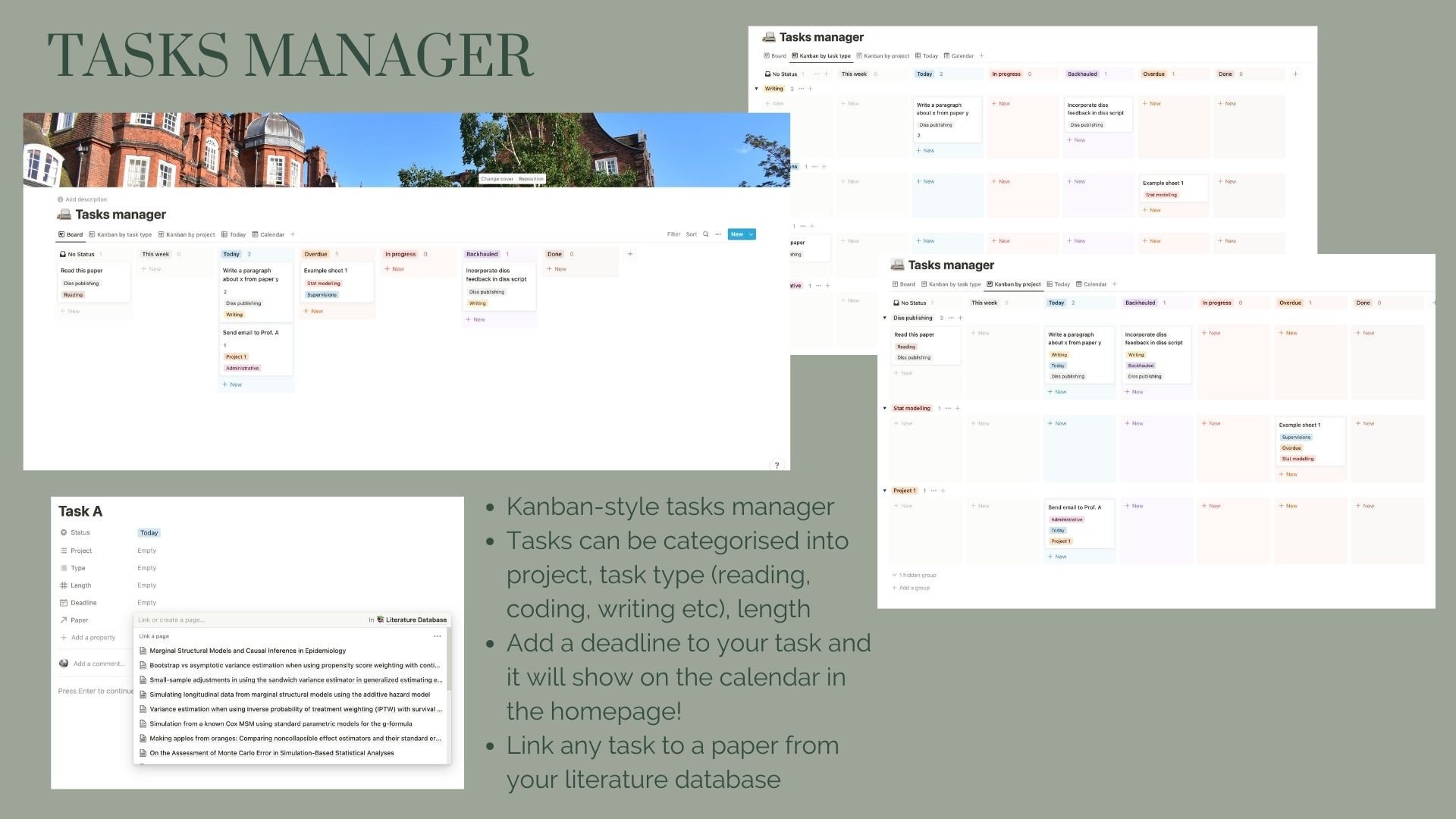 Phd Student/researcher Notion Template, Notion Template for Grad ...