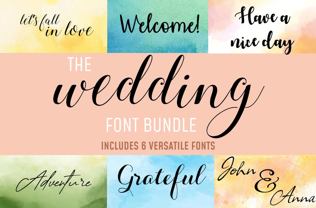 The Wedding Font Bundle - Calligraphy Font - Handwriting Font ...
