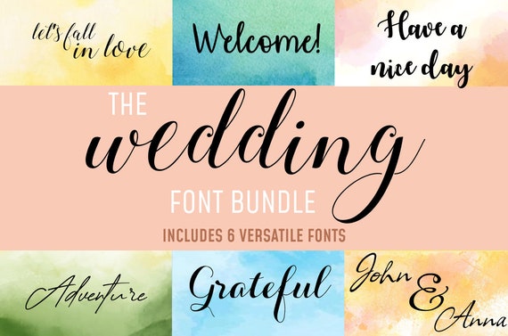 The Wedding Font Bundle Calligraphy Font Handwriting Font - Etsy