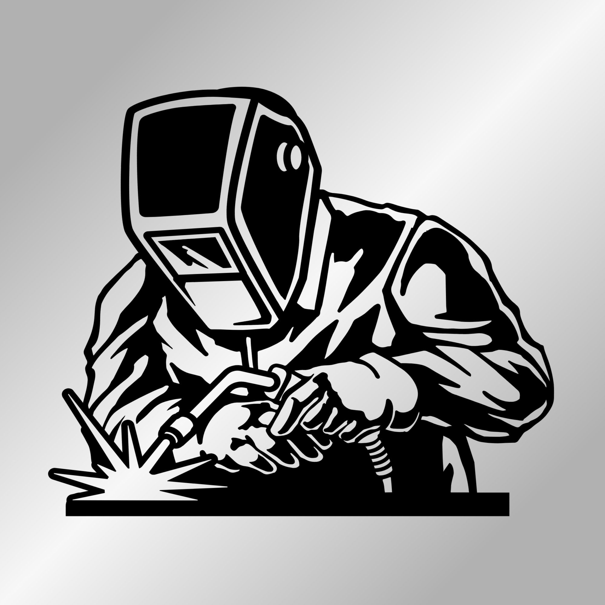 Vinyl Decal - Welder With Spark - Etsy