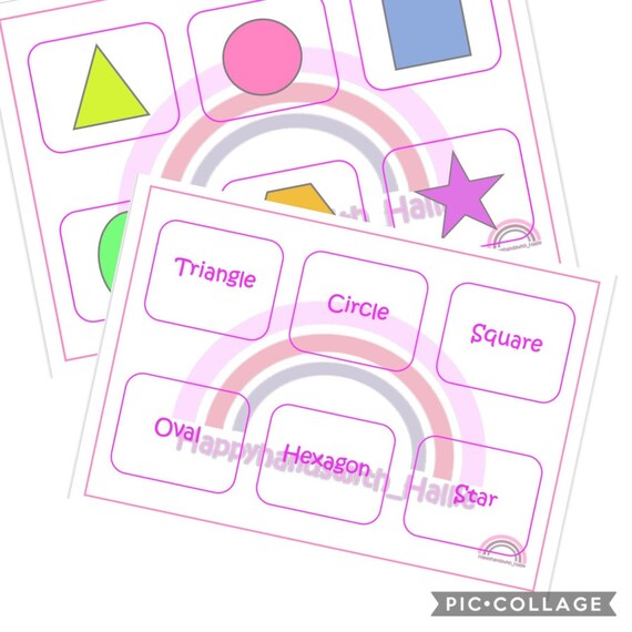 PINK ADD ON Shapes and Words Pdf - Etsy