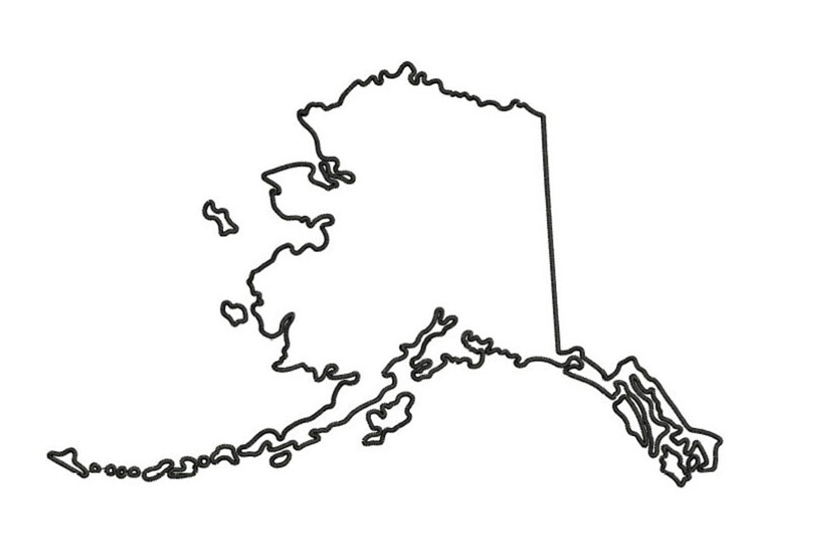 Alaska State Outline Machine Embroidery File - Digital Download ...