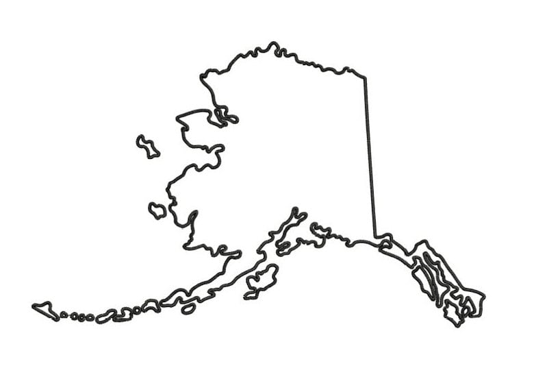 Alaska State Outline Machine Embroidery File - Digital Download ...