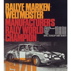 1970 Vintage Rally Car Poster – Classic Sports Car Racing Wall Art ...