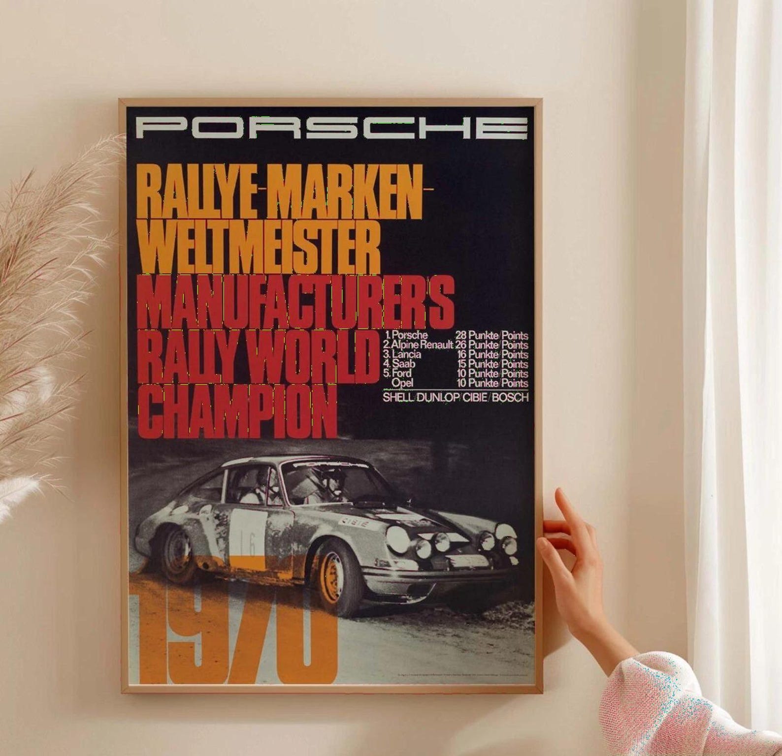 1970 Vintage Rally Car Poster – Classic Sports Car Racing Wall Art ...