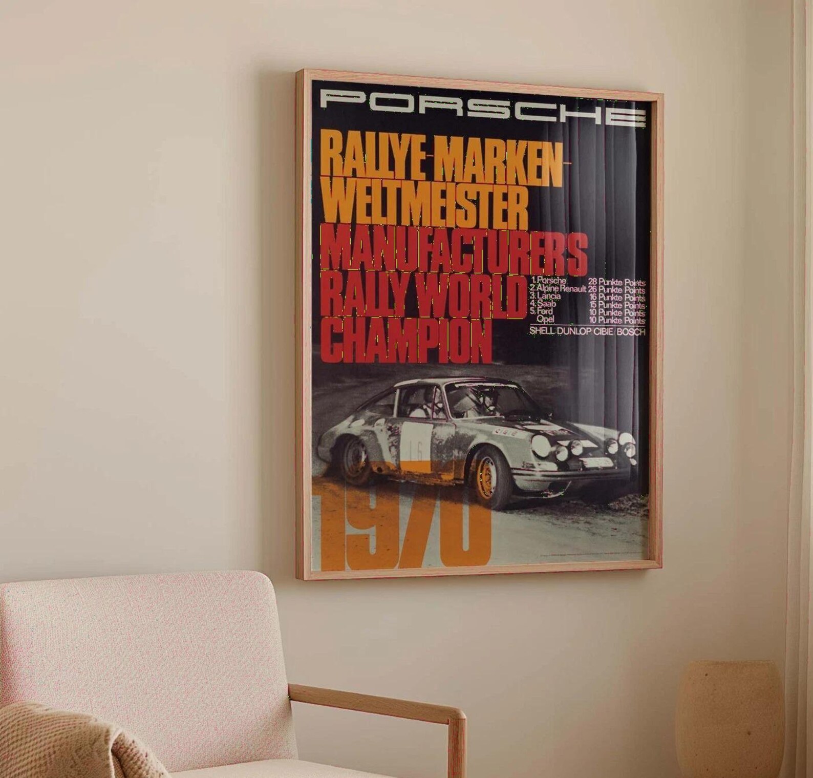 1970 Vintage Rally Car Poster – Classic Sports Car Racing Wall Art ...