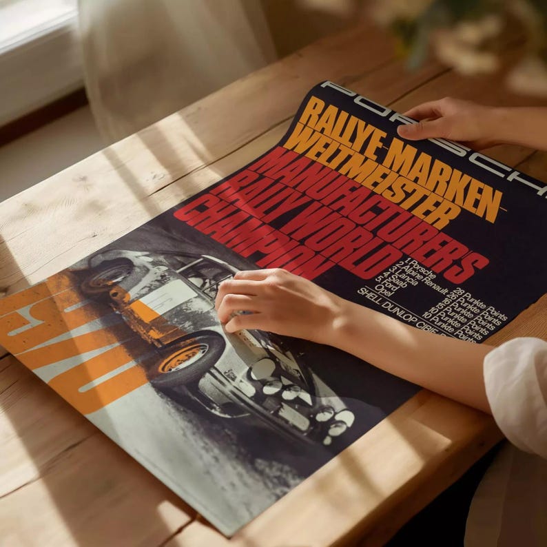 1970 Vintage Rally Car Poster – Classic Sports Car Racing Wall Art ...