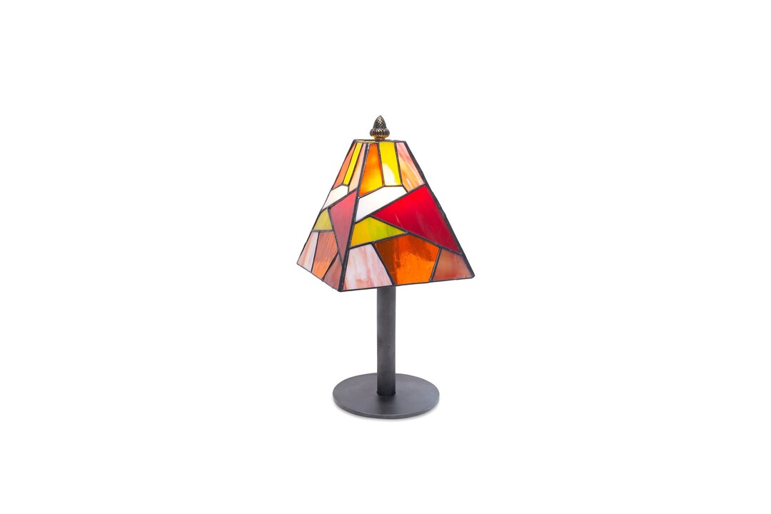 Tiffany Style Handcrafted Stained Glass Table Lamp Polygons - Etsy
