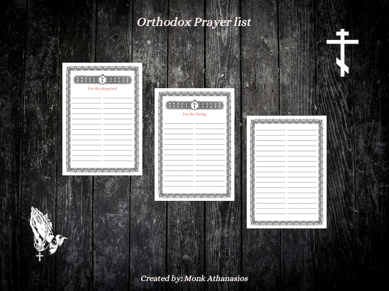 Orthodox Prayer List for Living and Deceased (digital Download) - Etsy