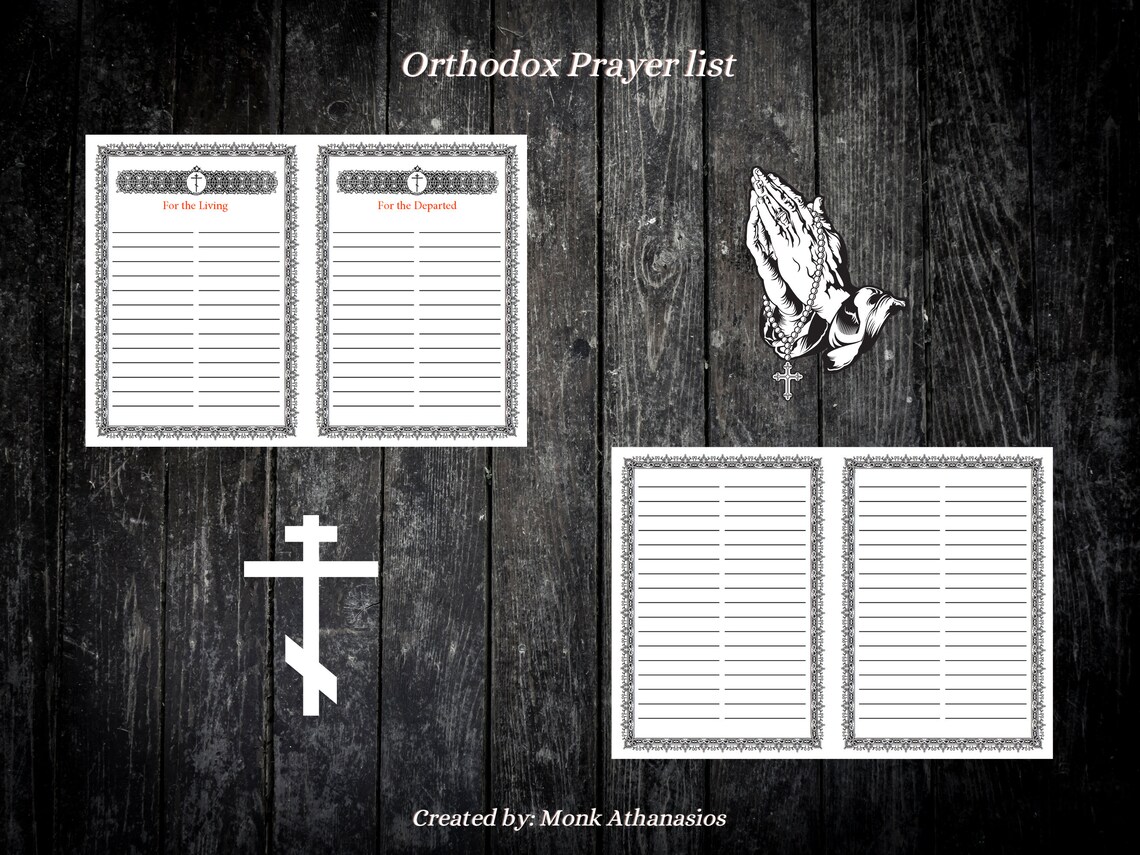 Orthodox Prayer List for Living and Deceased (digital Download) - Etsy