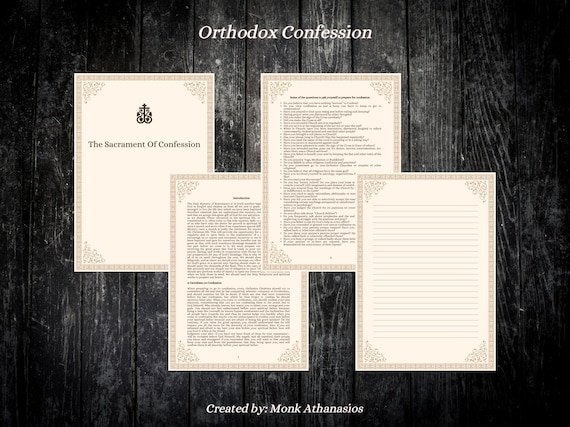 Orthodox Confession Orthodox Daily Life Orthodox Confession - Etsy