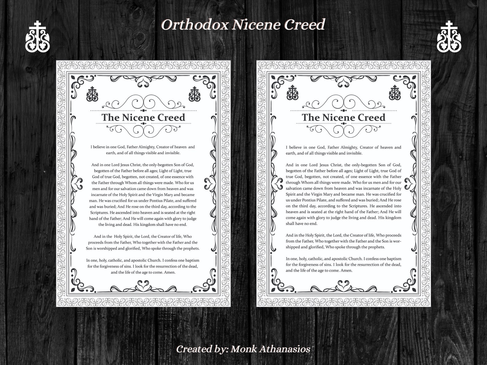 Orthodox Creed Nicene Creed Orthodox Symbol of Faith - Etsy