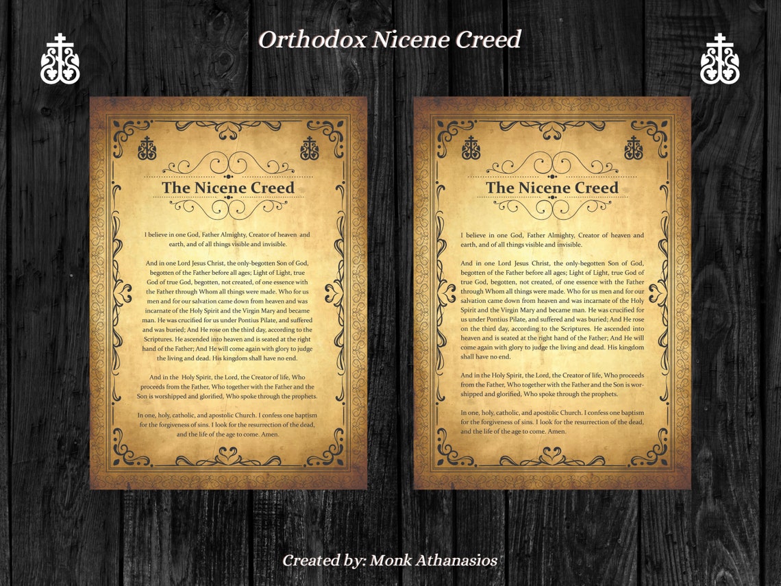 Orthodox Creed Nicene Creed Orthodox Symbol of Faith - Etsy