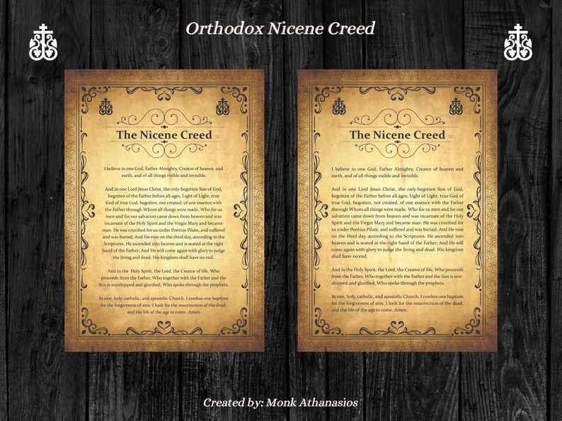 Orthodox Creed Nicene Creed Orthodox Symbol of Faith - Etsy