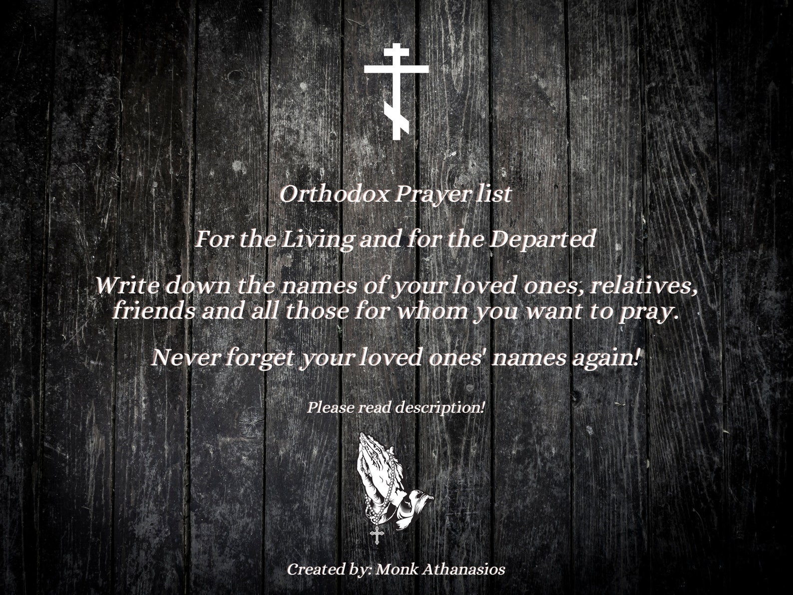 Orthodox Prayer List for Living and Deceased (digital Download) - Etsy