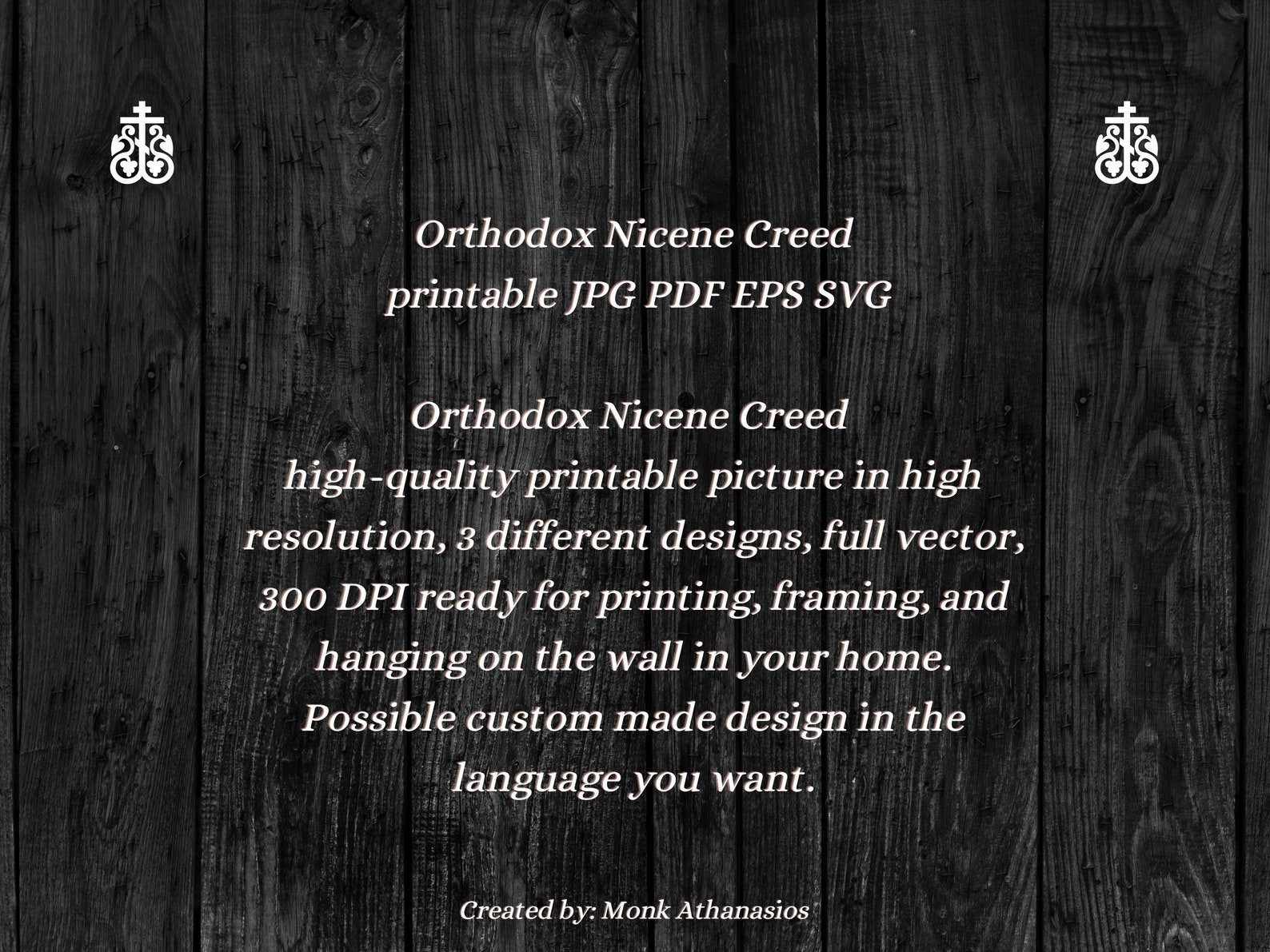 Orthodox Creed Nicene Creed Orthodox Symbol of Faith - Etsy