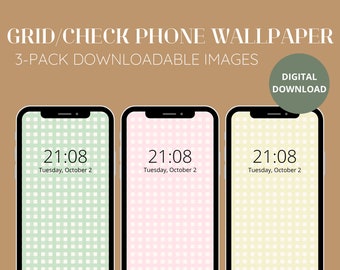 Grid Wallpaper Digital - Etsy