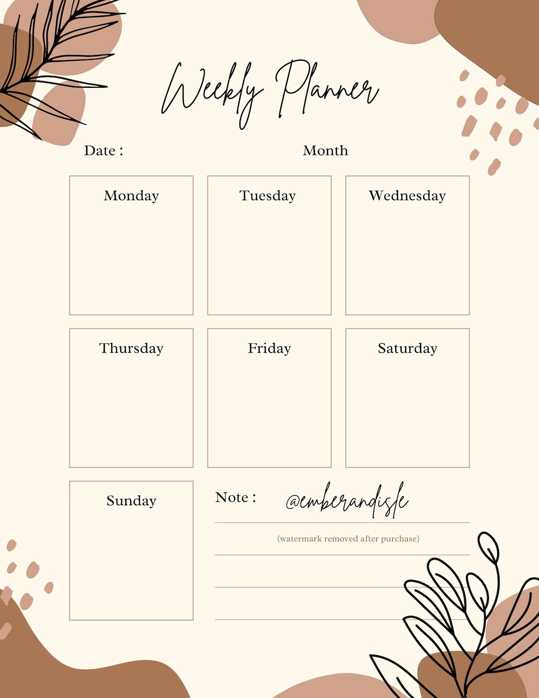 Boho, Weekly, Planner, Download, Printable, Digital, Planners, Moms ...