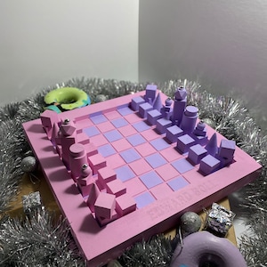 Barbie Unique Design Chess Set - Handmade, Minimalist Style, Pastel ...