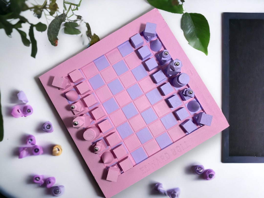 Barbie Unique Design Chess Set - Handmade, Minimalist Style, Pastel ...