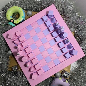 Barbie Unique Design Chess Set - Handmade, Minimalist Style, Pastel ...