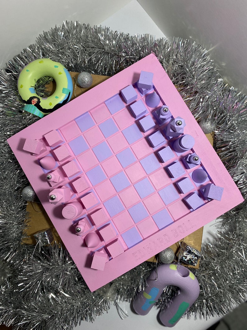 Barbie Unique Design Chess Set - Handmade, Minimalist Style, Pastel ...
