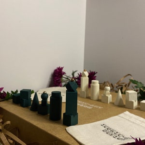 Wooden Unique Design Chess Set - Handmade, Minimalist Style, Pastel ...