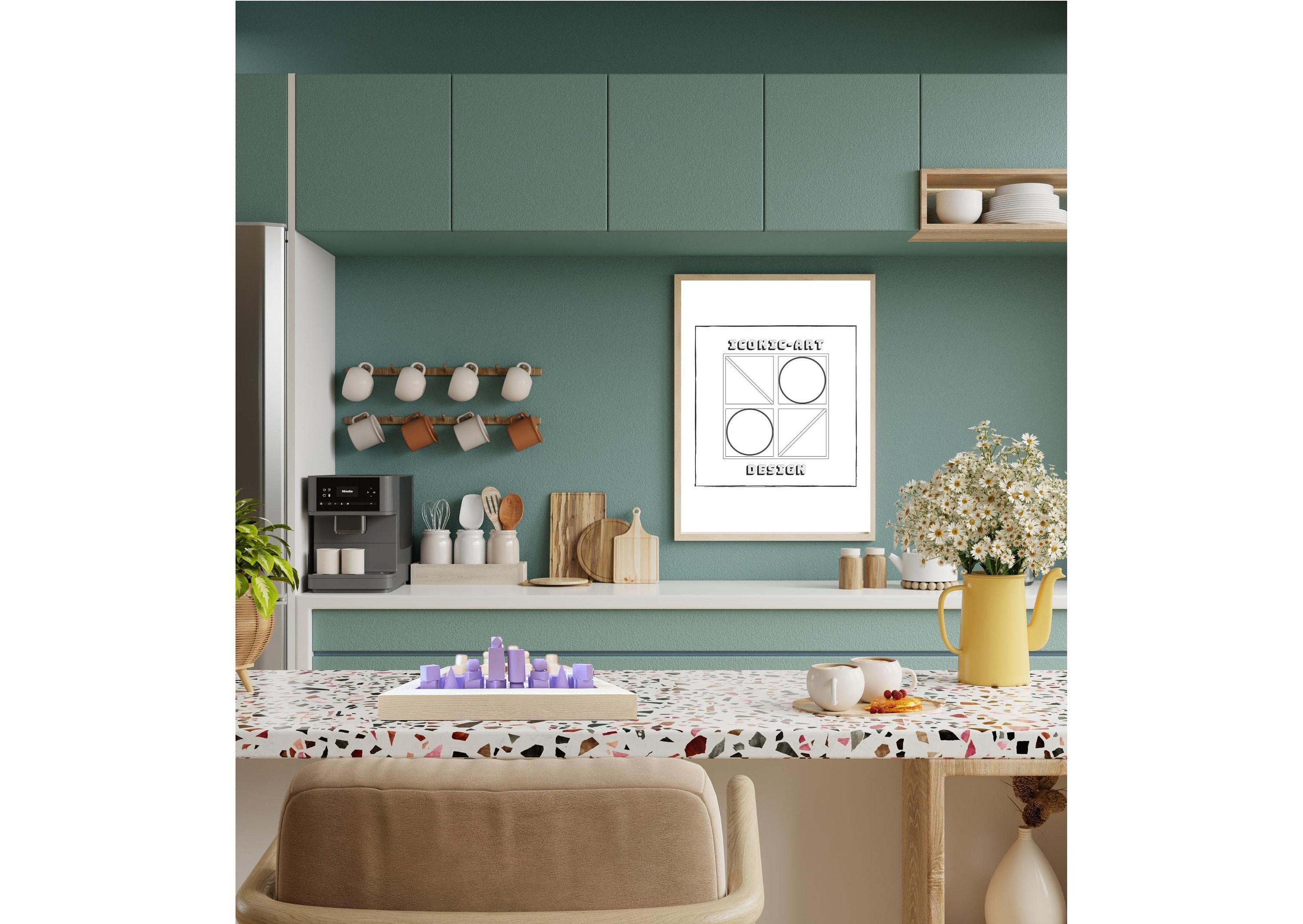 Wooden Unique Design Chess Set Handmade, Minimalist Style, Pastel ...