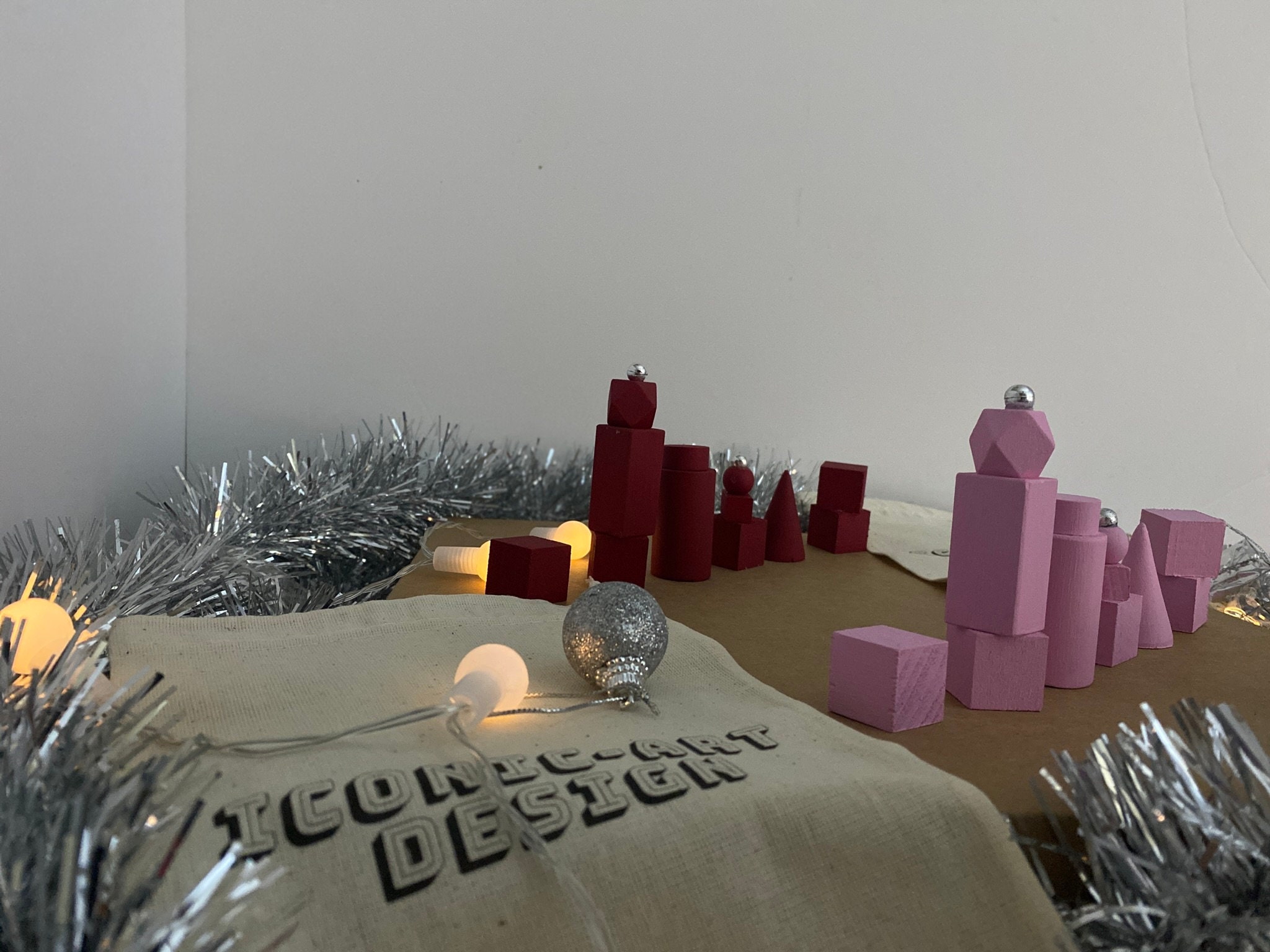 Wooden Unique Design Chess Set Handmade, Minimalist Style, Pastel ...