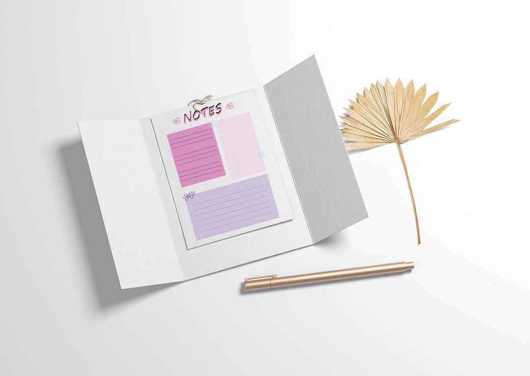 Notes Page Printable Pink, Notes Page Planner, Printable Notes, Notes ...