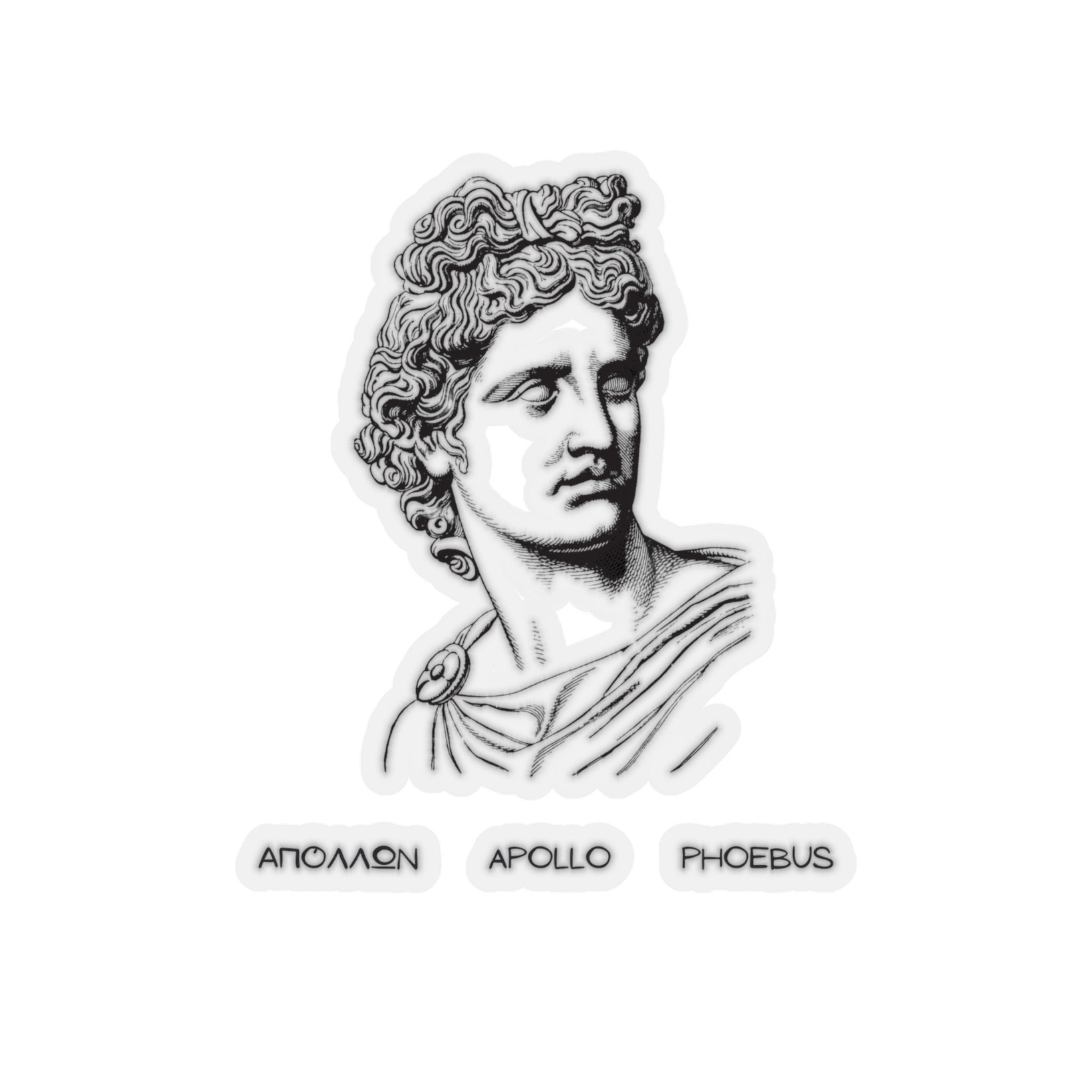 Apollo Sticker Vintage Transparent White Greek God of the Sun and Light ...