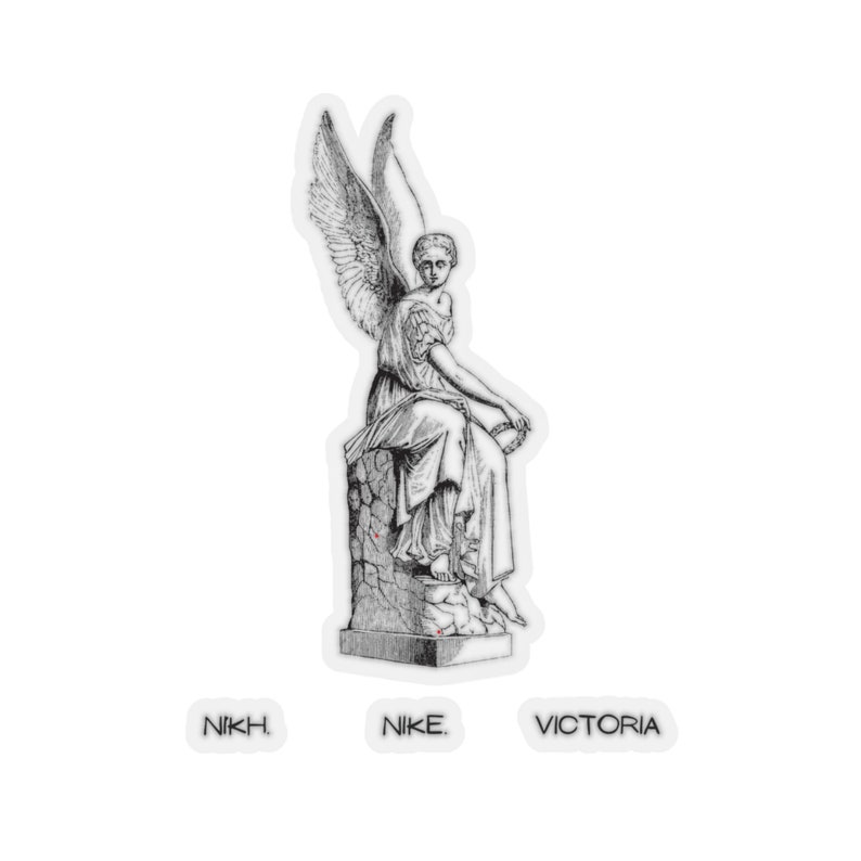 Nike Sticker Vintage Transparent White Greek God Goddess of Victory ...