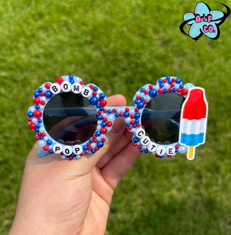 Bomp Pop Cutie, 4th of July Sunglasses, Memorial Day, USA Kids ...