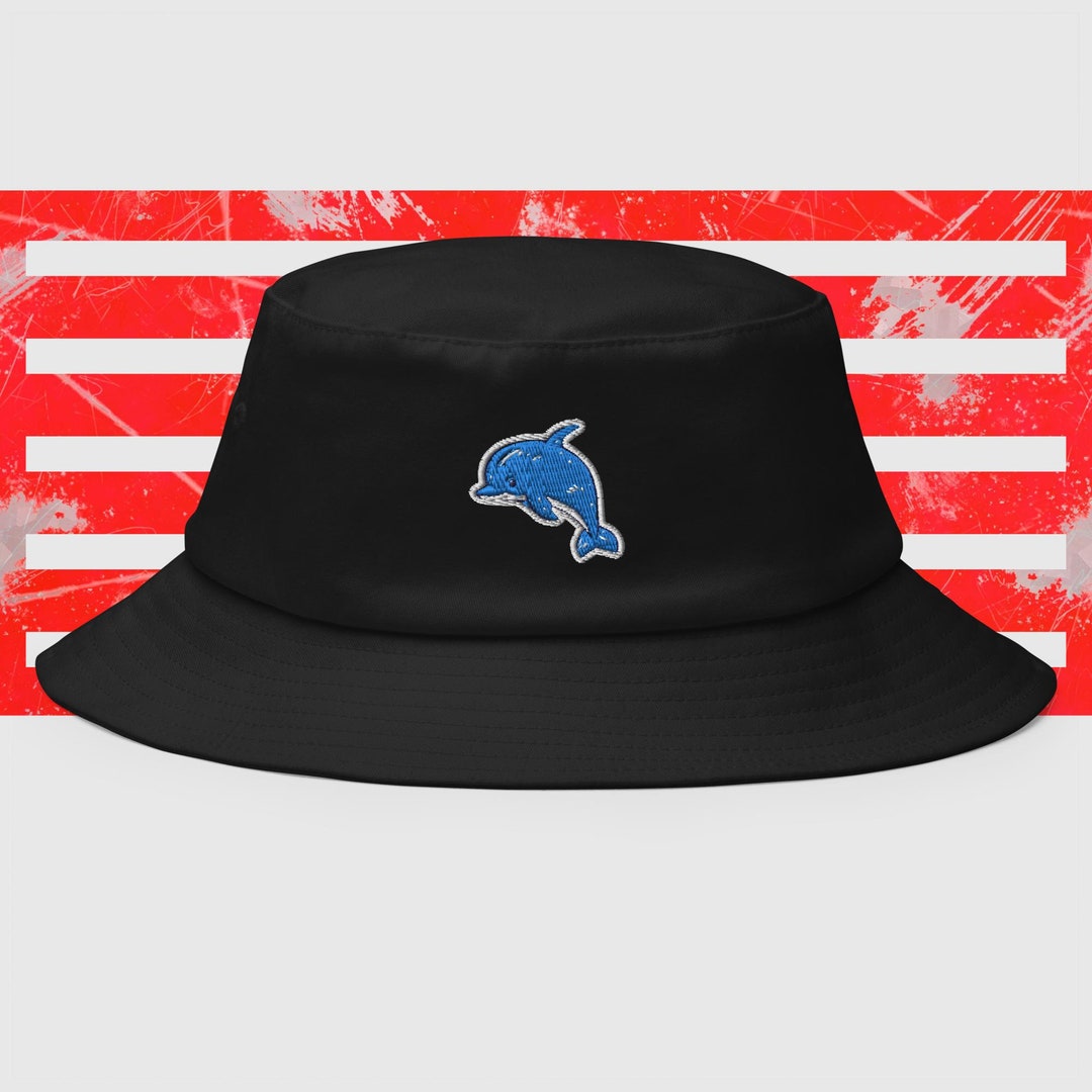 Dolphin Embroidered Flexfit Bucket Hat | Sea Animal Bucket Hat | Animal ...