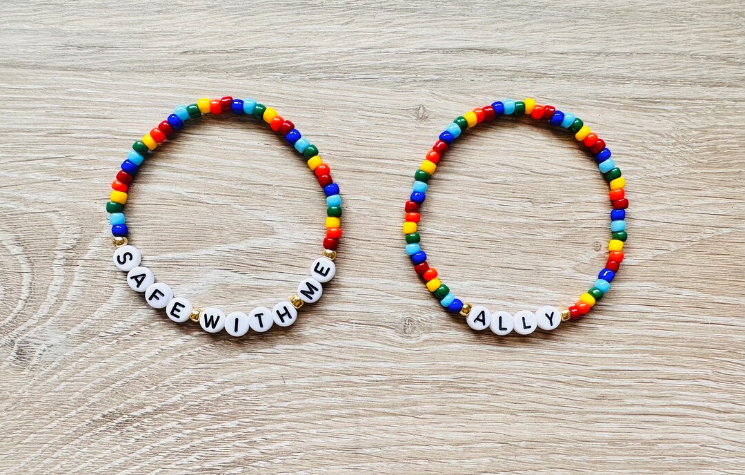 PRIDE Bracelet | Safe With Me | Ally | Pride Flag | Handmade Bracelet ...