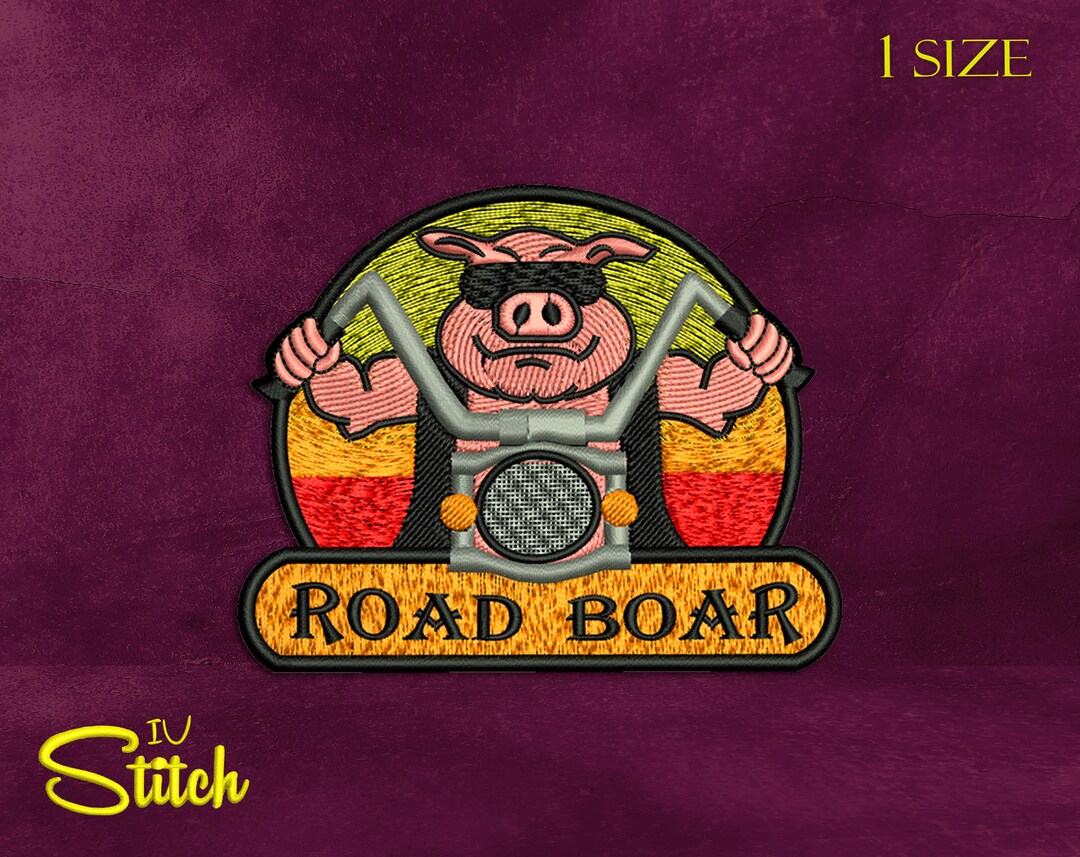 Road Boar Embroidery Design, 1 Size, Multiformat - Etsy