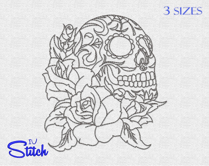 Patterned Skulls Embroidery Designs Pack 6 Designs 3 Sizes - Etsy