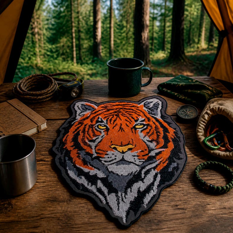 Realistic Tiger Head Embroidered Iron-on Patch – Wildlife Big Cat Art ...