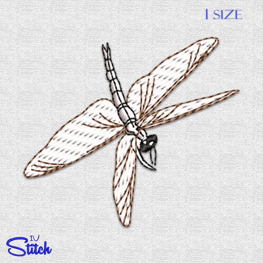 Open Winged Dragonfly Embroidery Design, 1 Sizes, Multi-format - Etsy